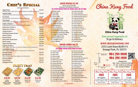Menu - China Kung Food
